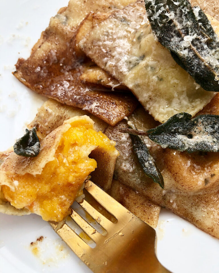Butternut Squash Ravioli with brown butter sage sauce - More Momma!